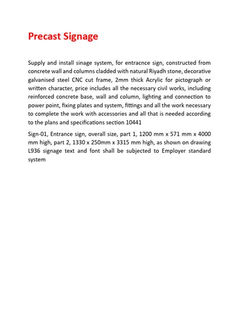 Precast Signage Pdf Computers
