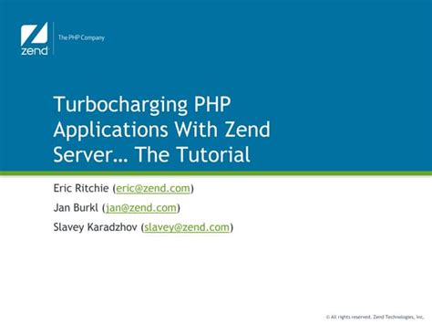 Turbocharging Php Applications With Zend Server Workshop Pdf Web