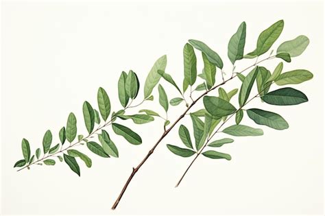 Premium Ai Image A Drawing Of A Branch With Green Leaves And Branches