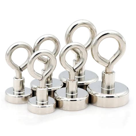 초강력 네오디뮴 자석 냄비 낚시 인양 자석 네오디뮴 원형 강력한 자석 후크 빨판 자석 탐색기 1 개 2 개 5 개 10 개