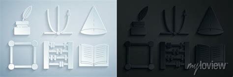 Set Abacus Geometric Figure Cone Square Open Book Graph Posters For The Wall • Posters