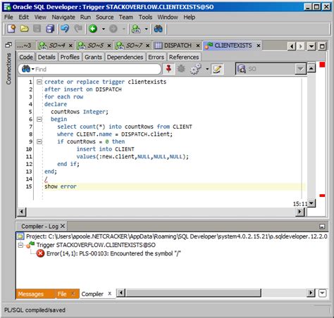 Plsql Error141 Pls 00103 Encountered The Symbol Stack Overflow
