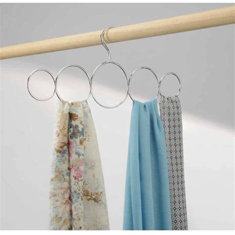 Interdesign Classico Over The Rod 5 Loop Scarf Holder Clear