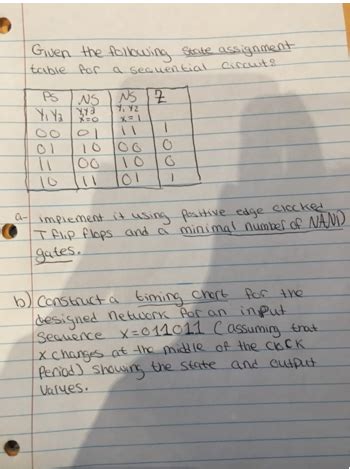 Solved Given The Following State Assignment Table For A Chegg