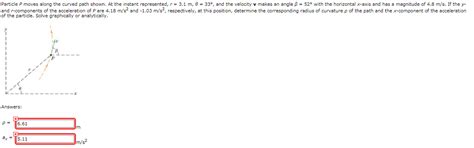 Solved Particle P Moves Along The Curved Path Shown At The Chegg