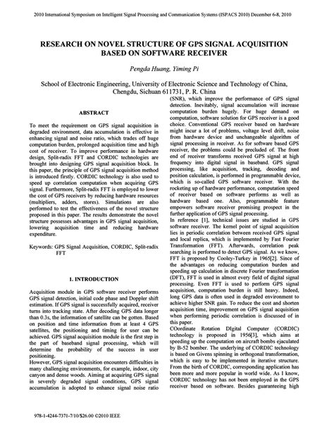 Pdf Research On Novel Structure Of Gps Signal Acquisition Based On