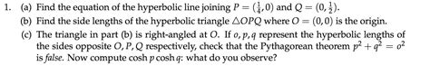 Solved A Find The Equation Of The Hyperbolic Line Chegg