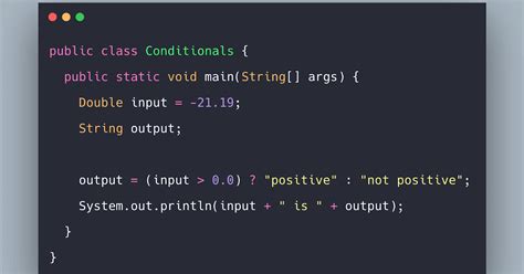 ternary operator in java example use cases and practices