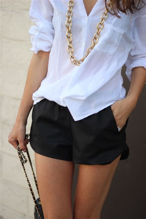 Summer Black And White Shorts And Shirt Summer Fashion Cute Outfits