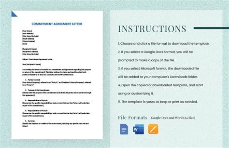 Commitment Agreement Letter In Word Google Docs Download Template Net