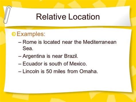 Example Of Relative Location