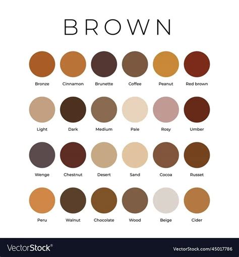 Brown Color Shades Palette Types Of Brown Brown Skin Color Palette
