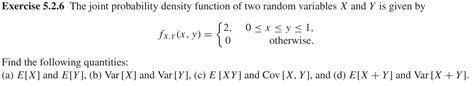 Solved Exercise The Joint Probability Density Function Chegg