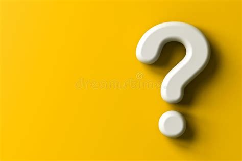 White Question Mark Isolate On Yellow Color Wall Background 3d