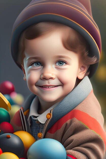 Niño Lindo Feliz Foto Premium