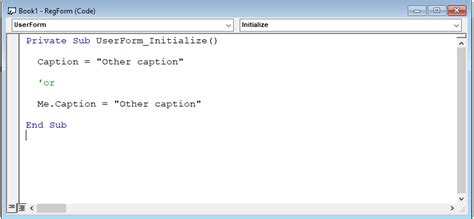 Excel Macro Class Userform Properties