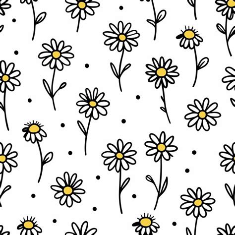 Daisy Flower Pattern Premium Ai Generated Vector