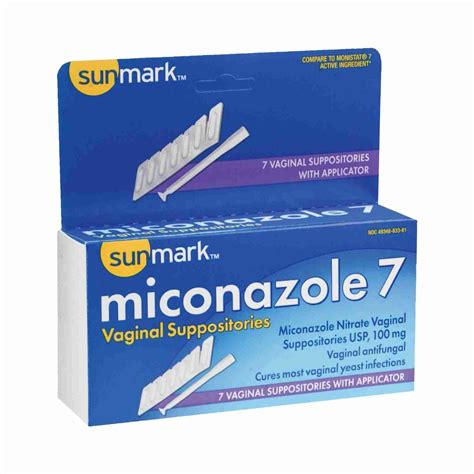 Sunmark® Miconazole Nitrate Vaginal Antifungal 7 Suppositories