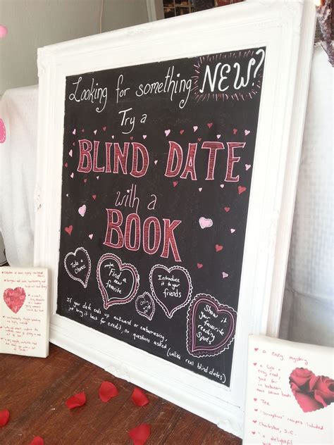 Window Sign For Blind Date With A Book At The Book Nook In Brenham Tx
