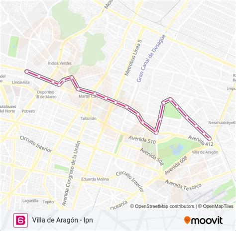 Ruta 6 Horarios Paradas Y Mapas Villa De Aragón Ipn Actualizado
