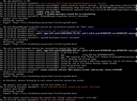 PXE Coreos Installer Error End Of File Before Message Length Reached Issue Coreos