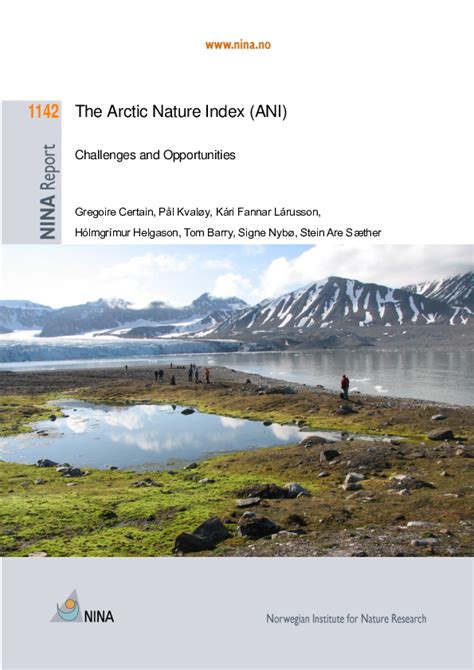 Pdf The Arctic Nature Index Ani Challenges And Opportunities