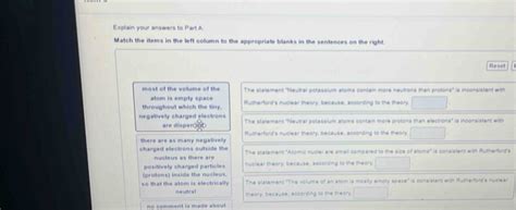 solved explain your answers to part a match the items in the left