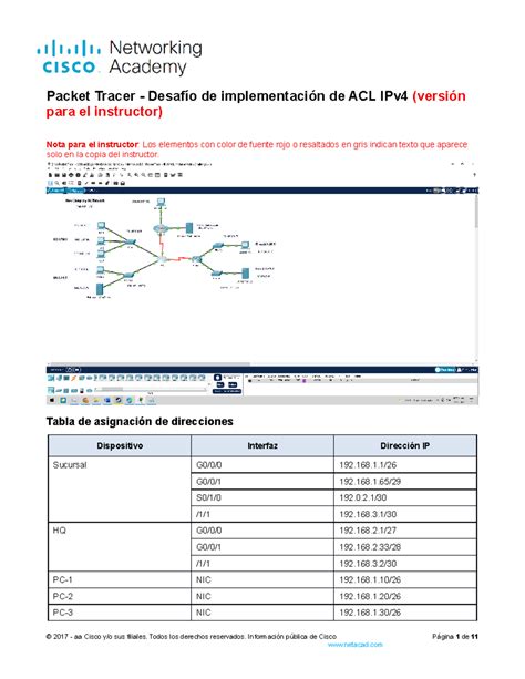 551 Desafío De Implementación De Acl Ipv4 En Packet Tracer Ilm
