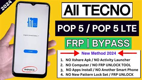 Tecno POP POP LTE Android Frp Bypass Without PC All Tecno BD BD P Frp Unlock