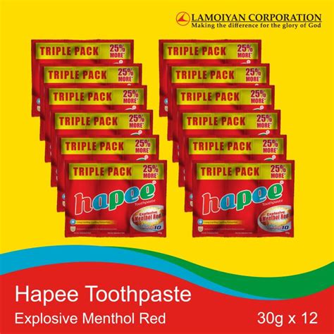 Hapee Toothpaste Explosive Menthol Red 30g X 12 Lazada Ph