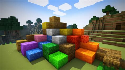 Colorful Stack Of Blocks In Minecraft Background Picture To Minecraft