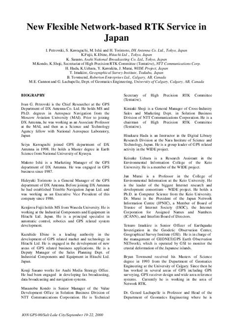 Pdf New Flexible Network Based Rtk Service In Japan