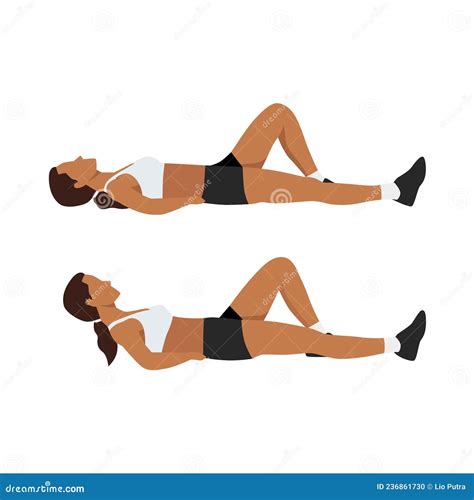 Woman Doing Mcgill Curl Up Lower Back Exercise Stock Illustration Illustration Of American