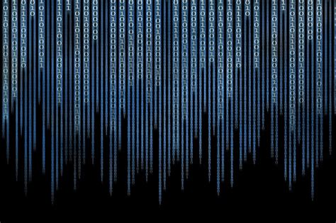Computer Data Matrix Vertical Digital Binary Code Moving Motion
