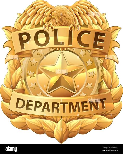 Police Badge Shield Star Sheriff Cop Crest Symbol Stock Vector Image