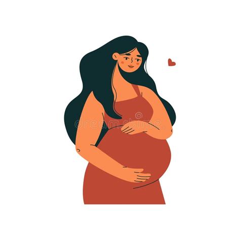 Mujer Durante El Embarazo Caricatura De Una Niña Embarazada Con Un