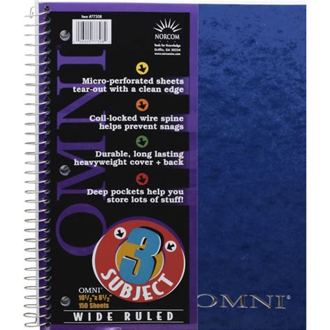 Omni Notebook Subject Wide Ruled Shop D Agostino