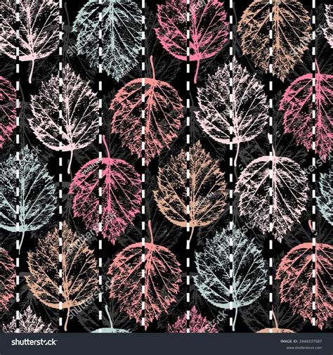 Hand Draw Multi Color Leaves Pattern Stock Illustration 2444337587 Shutterstock In 2024