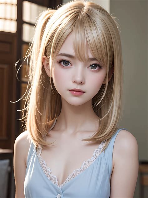 A Close Up Of A Woman With A Very Long Blond Hair Seaart Ai