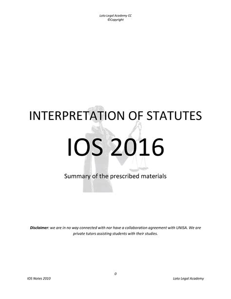 Statutory Interpretation Notes ©copyright 0 Interpretation Of