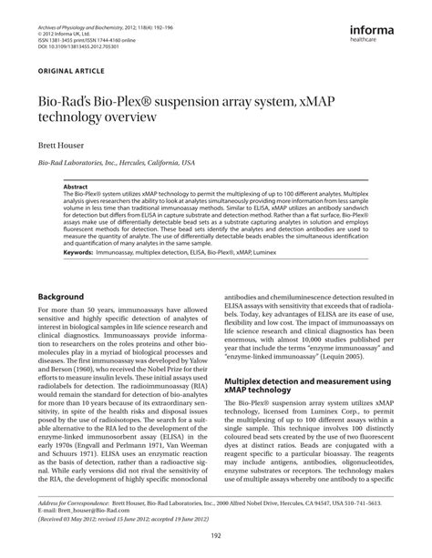 pdf bio rad s bio plex® suspension array system xmap technology overview