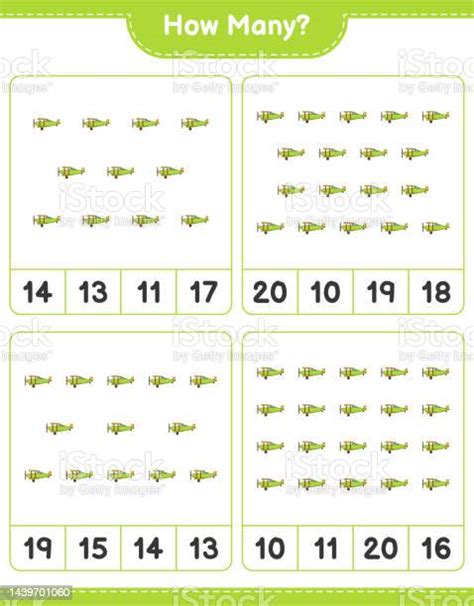 계산 게임 얼마나 많은 비행기 교육 어린이 게임 인쇄 가능한 워크 시트 벡터 일러스트 레이 션 0명에 대한 스톡 벡터 아트 및 기타 이미지 Istock