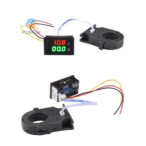 Pcbfun Isolated Led Dual Digital Display Voltage And Ammeter Open Hall Sensor DC V A A