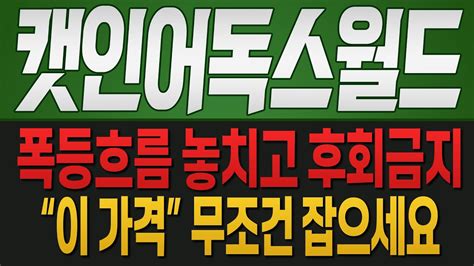 캣인어독스월드 코인전망 폭등흐름 놓치고 후회금지 이 가격 무조건 잡으세요 캣인어독스월드호재 캣인어독스월드 캣인어독스월드목표가 캣인어독스월드대응