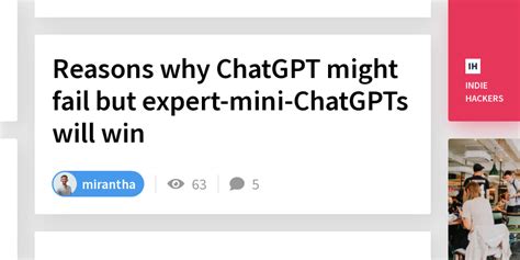 Reasons Why Chatgpt Might Fail But Expert Mini Chatgpts Will Win