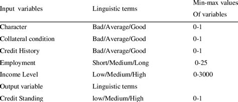 Representation Of Inputs And Output Terms With Linguistic Variables