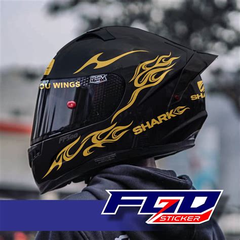 Jual Stiker Helm Cutting Stiker Flame Set Helm Premium Termurah