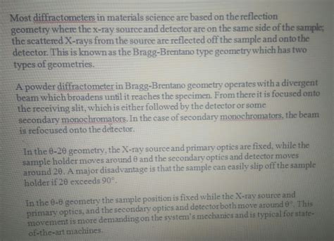 X Ray Diffraction Explain The Different Geometries 2 Of A Diffractometer Where Is The Sample