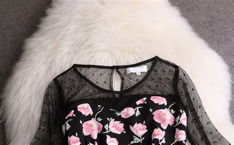 Sexy Net Yarn Splicing Print Dress Vc33014mn On Luulla