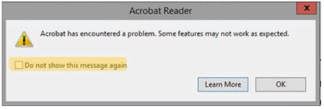 Re How To Disable Adobe Error Message Popup In Th Adobe Product